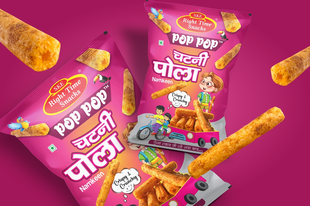 Right Time Snacks Pop Pop Pola Namkeen Packaging Design - ATD ABOUT THE ...