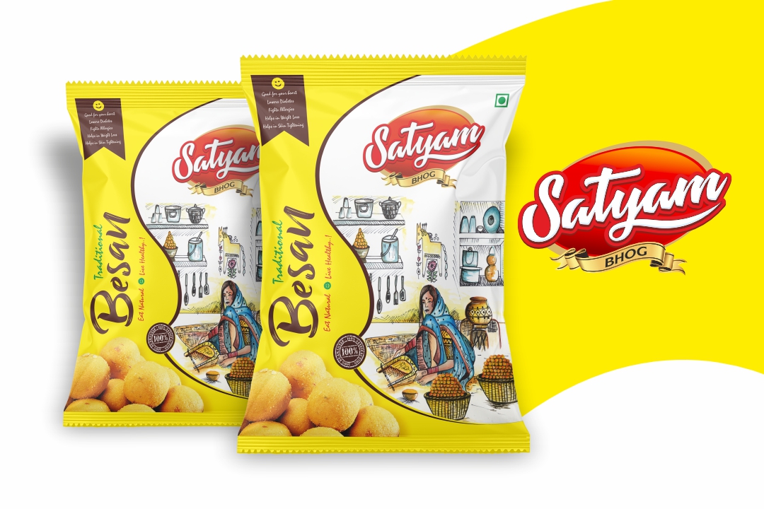 Satyam Bhog Besan Packaging Design - ATD ABOUT THE DESIGN